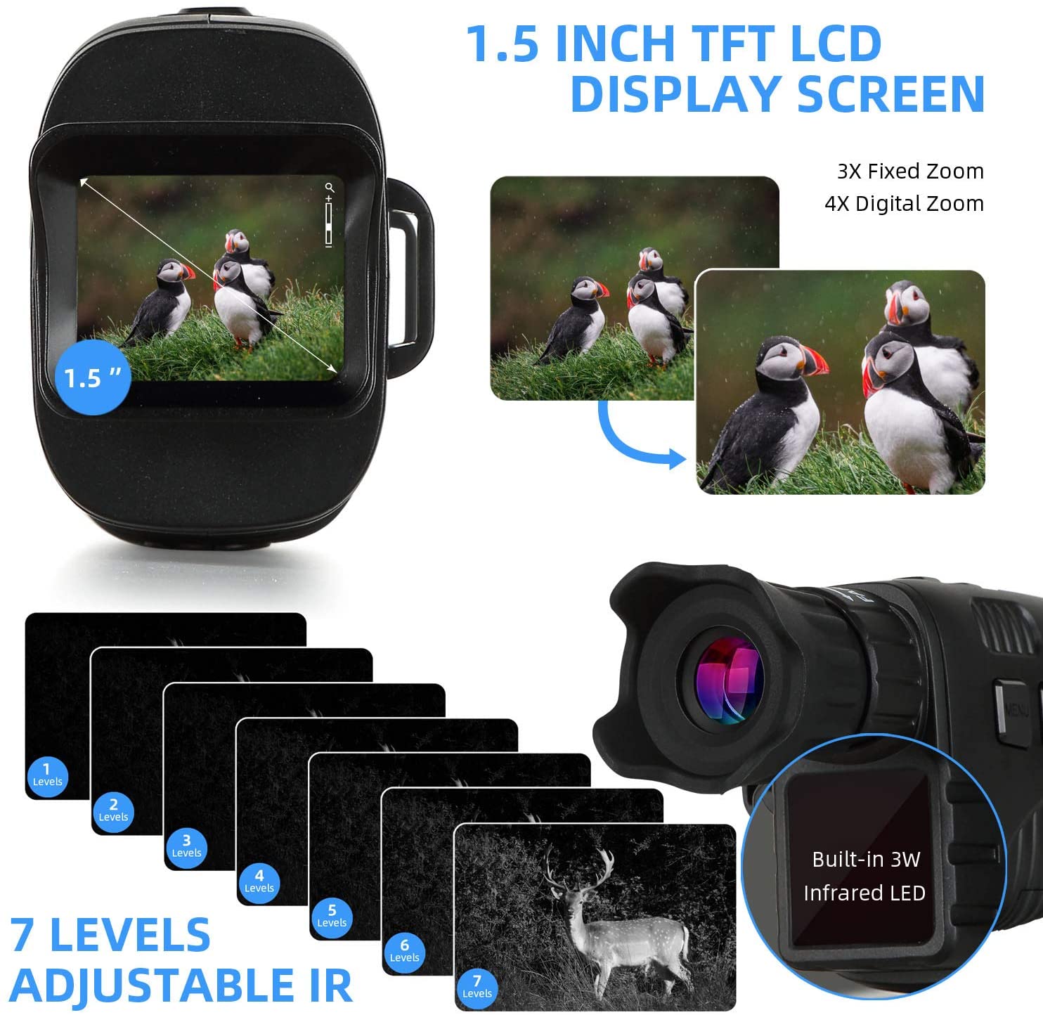 Monokular Teleskop mit Nachtsicht Infrarot Nachtfernrohr