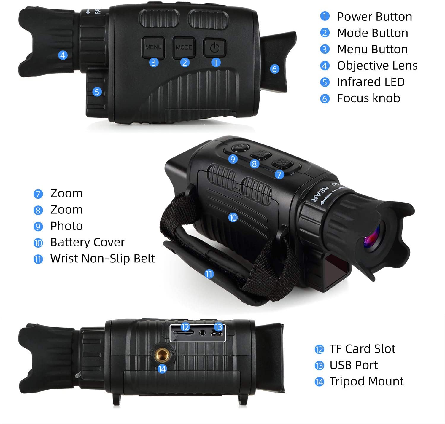 Monokular Teleskop mit Nachtsicht Infrarot Nachtfernrohr
